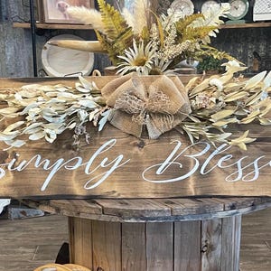 Rustic Blessed Sign / Sign With Floral / Simply Blessed Sign / Rustic ...