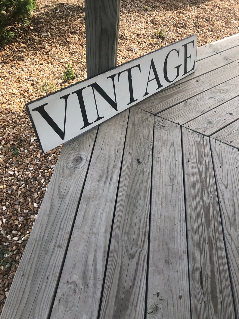 Distressed Vintage Sign / Large Vintage Sign / Hand Painted Wood Sign ...