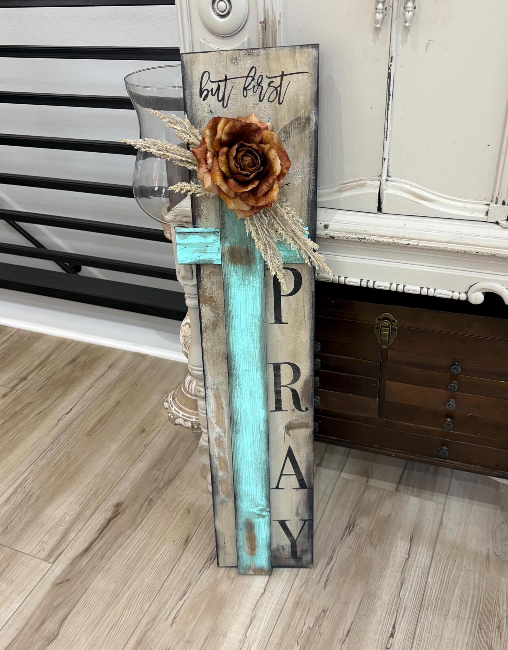 Hand Painted 'but First Pray' Wood Sign - Farmhouse Religious Decor - Etsy