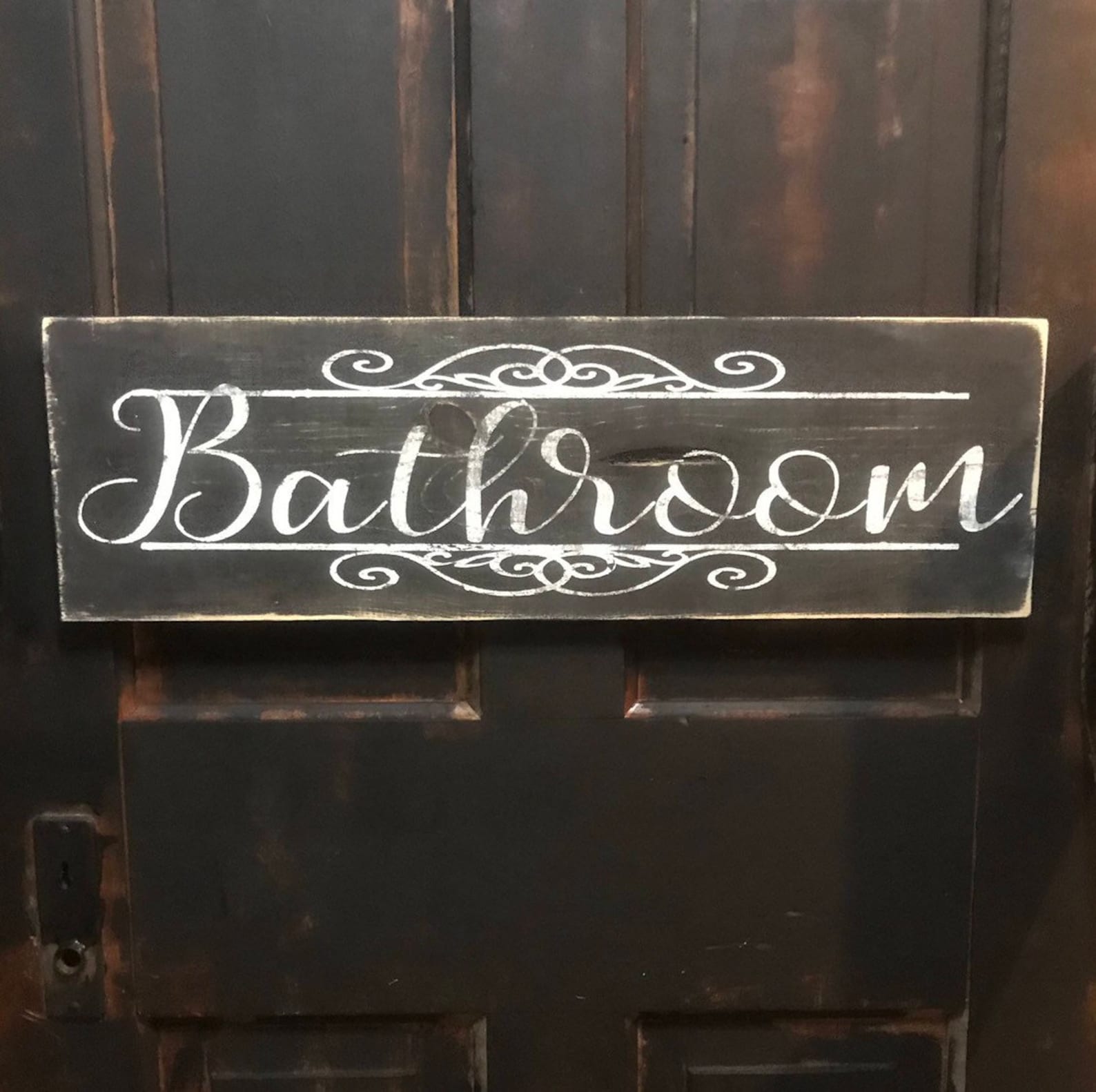 Farmhouse Bathroom Sign / Rustic Hand Painted Wall Decor / - Etsy