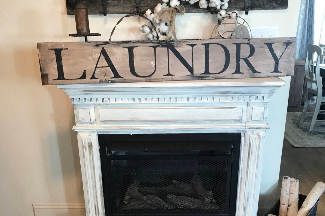Large Laundry Sign: Rustic Farmhouse Wall Decor (4 Ft) - Etsy