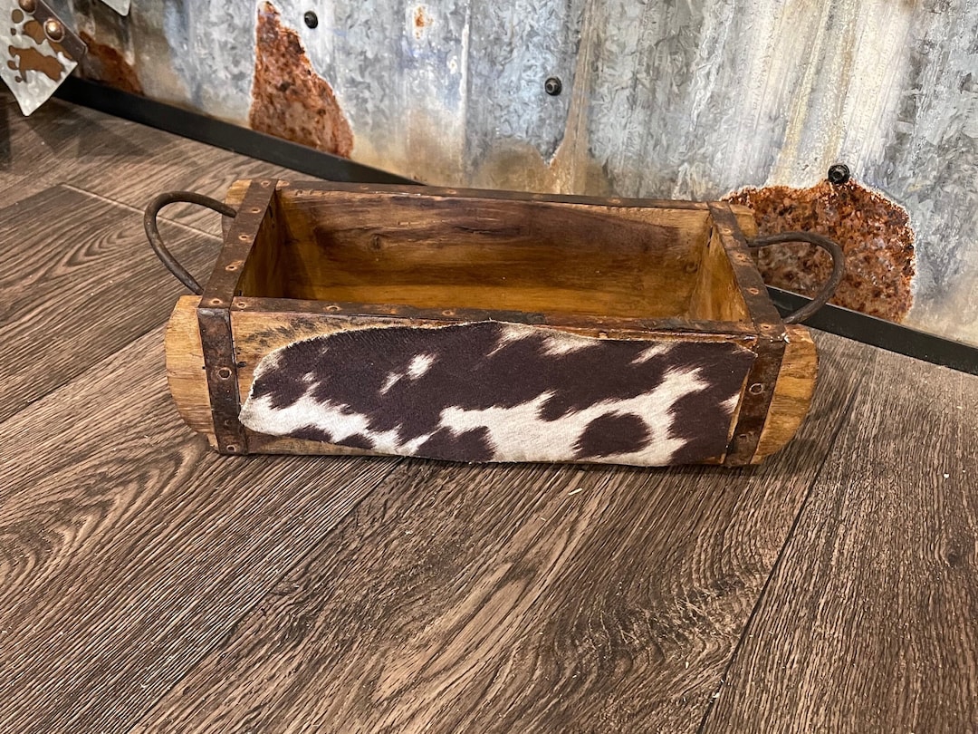 Faux Cowhide Wooden Box / Western Decor / Cow Decor / 12” Long - Etsy