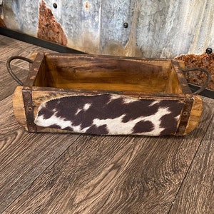Faux Cowhide Wooden Box / Western Decor / Cow Decor /11.5"- 12” Long - Etsy