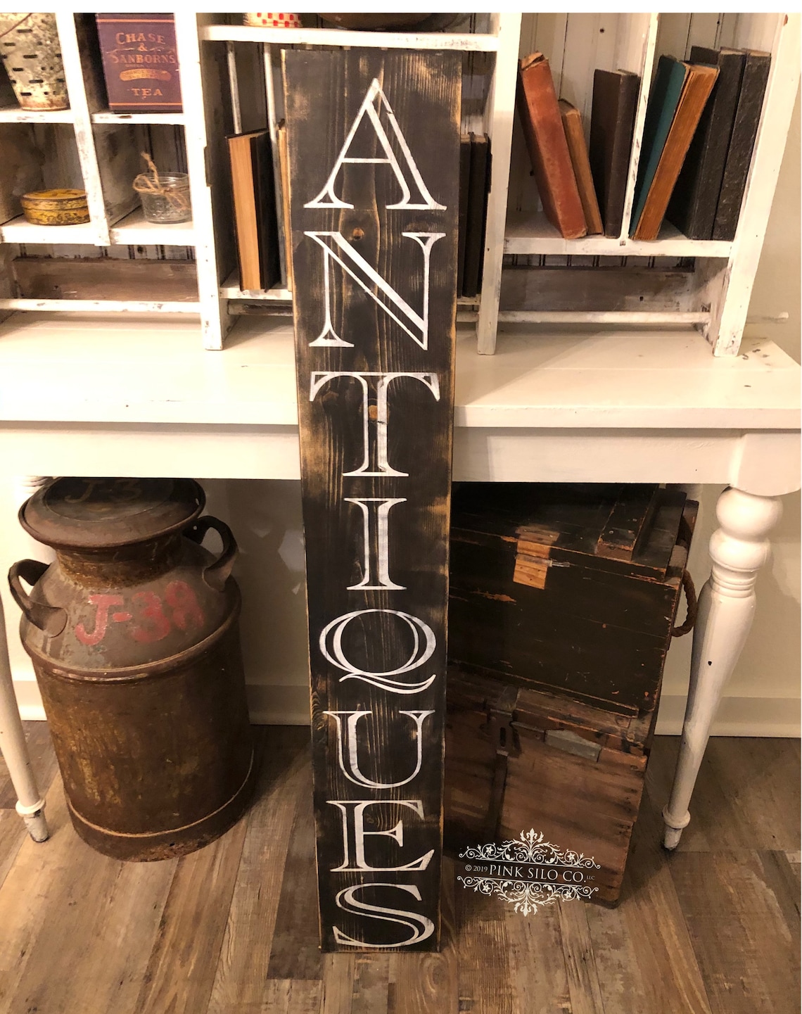 Large Antiques Sign / Vertical Antique Sign / Vintage - Etsy