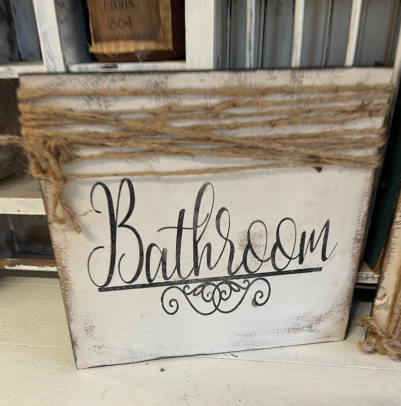 SET of Two Bathroom Signs / Bathroom Sign / Soap and Water - Etsy