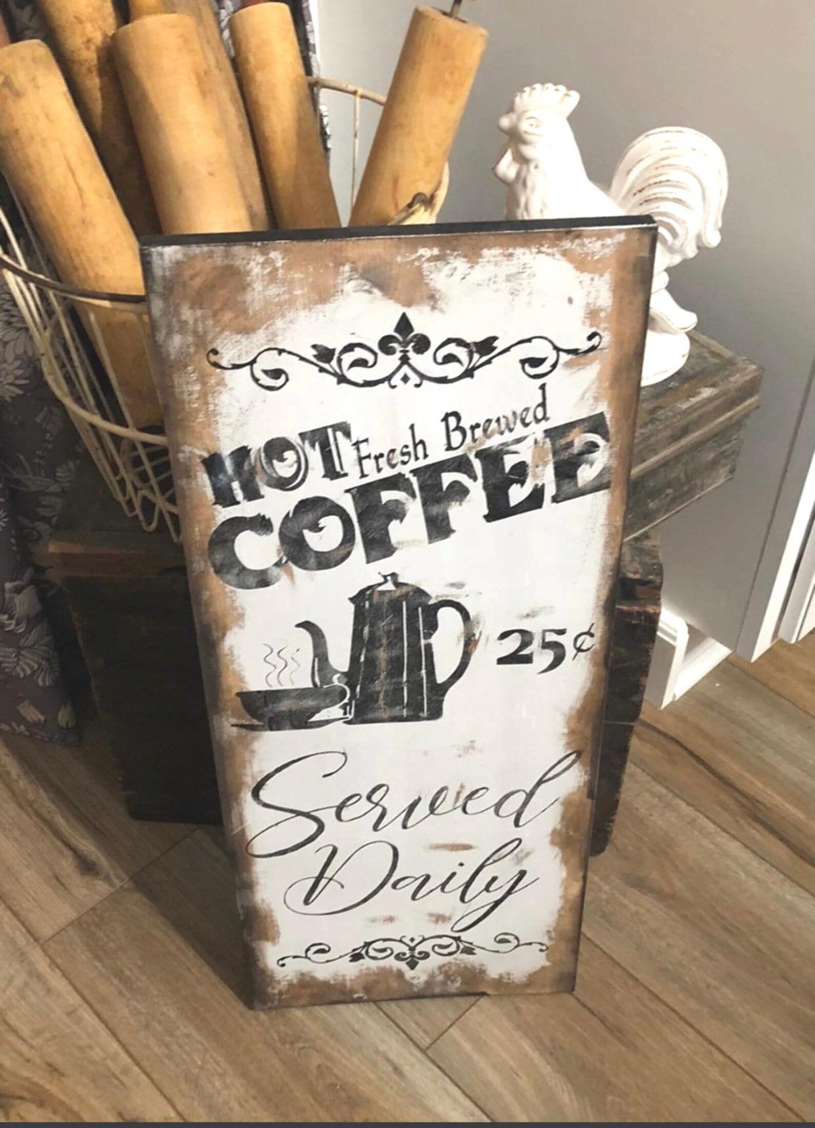 Vintage Coffee Sign / Coffee Bar Sign / Kitchen Sign / Farmhouse Coffee ...