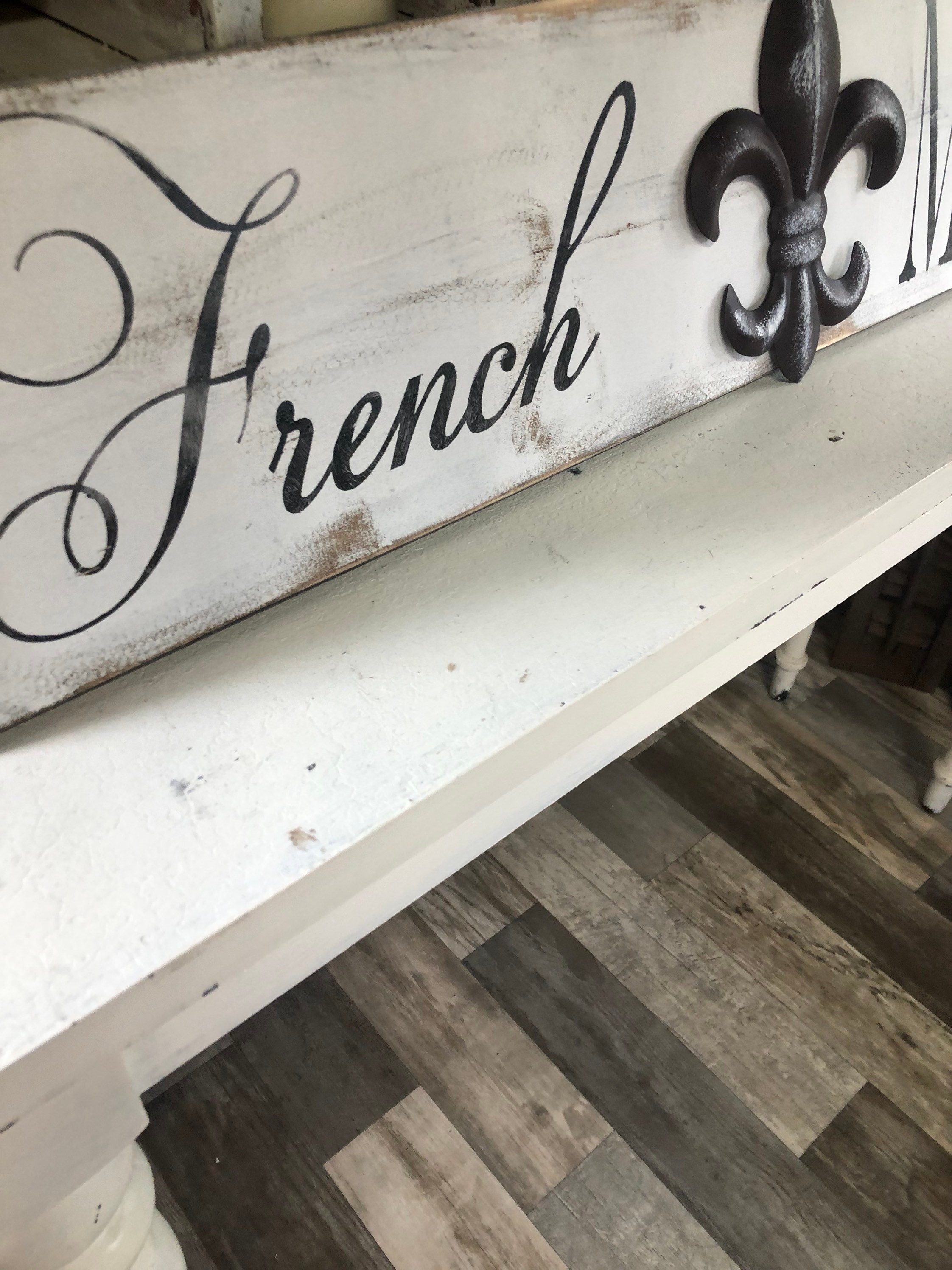 French Country Sign / French Market Sign / Fleur De Lis Sign / - Etsy