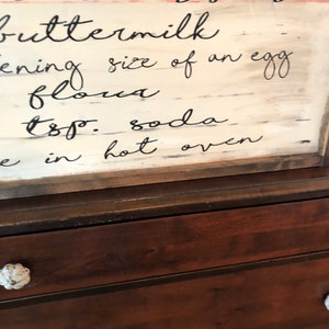 Buttermilk Biscuits Recipe Card Sign / Farmhouse Sign / Vintage Recipe ...