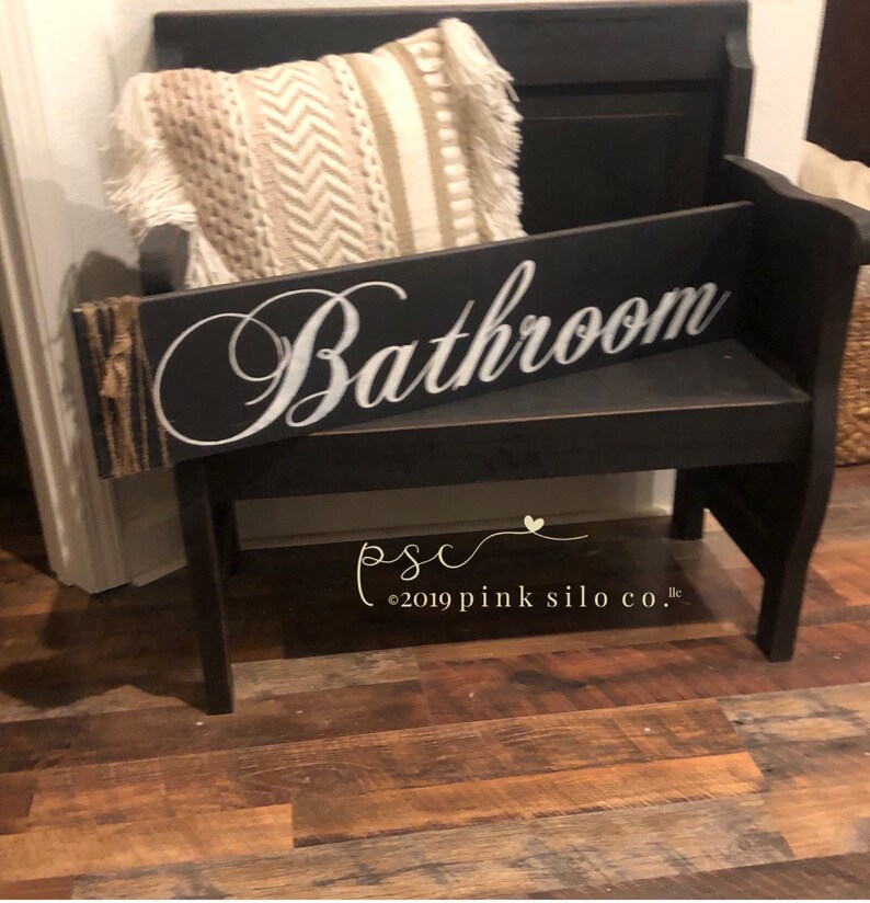Farmhouse Bathroom Sign / Rustic Hand Painted Wall Decor / | Etsy