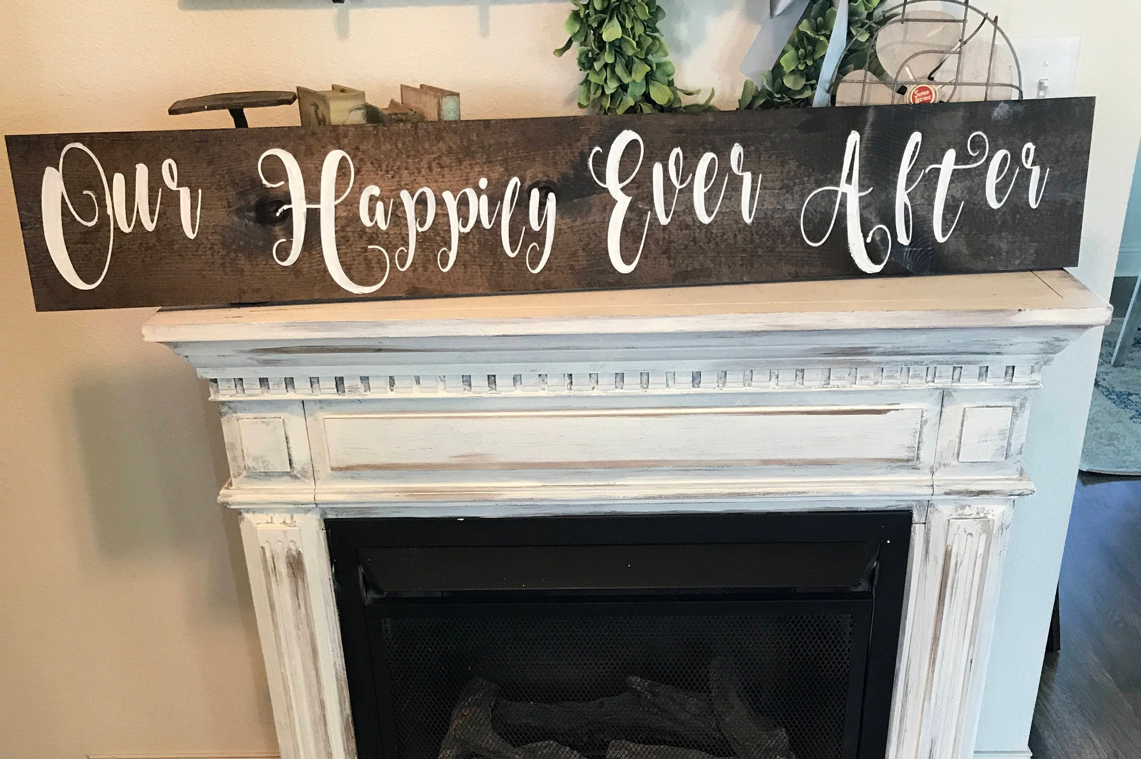 Our Happily Ever After Sign / Large Sign / Farmhouse Style - Etsy