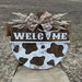 18 Round Door Hanger / Welcome Sign / Cow Print Sign / Door Sign / 1 ...