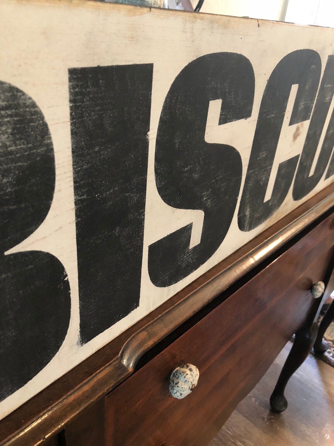 Large Biscuits Sign / Hand Painted Wood Sign / Distressed Kitchen Sign ...