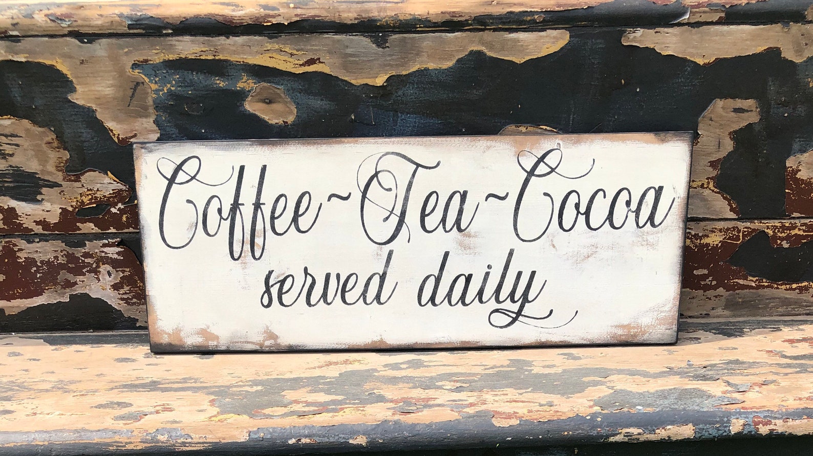 Coffee tea cocoa sign / farmhouse coffee tea sign / coffee | Etsy