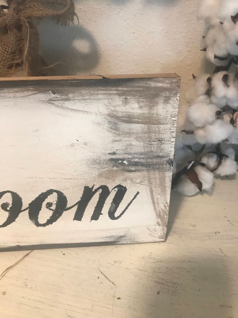 Farmhouse Bathroom Sign / Rustic Hand Painted Wall Decor / Distressed ...