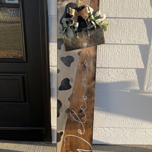 Rustic Cow Print Welcome Sign / Two Signs Attached / Cow Print Sign ...