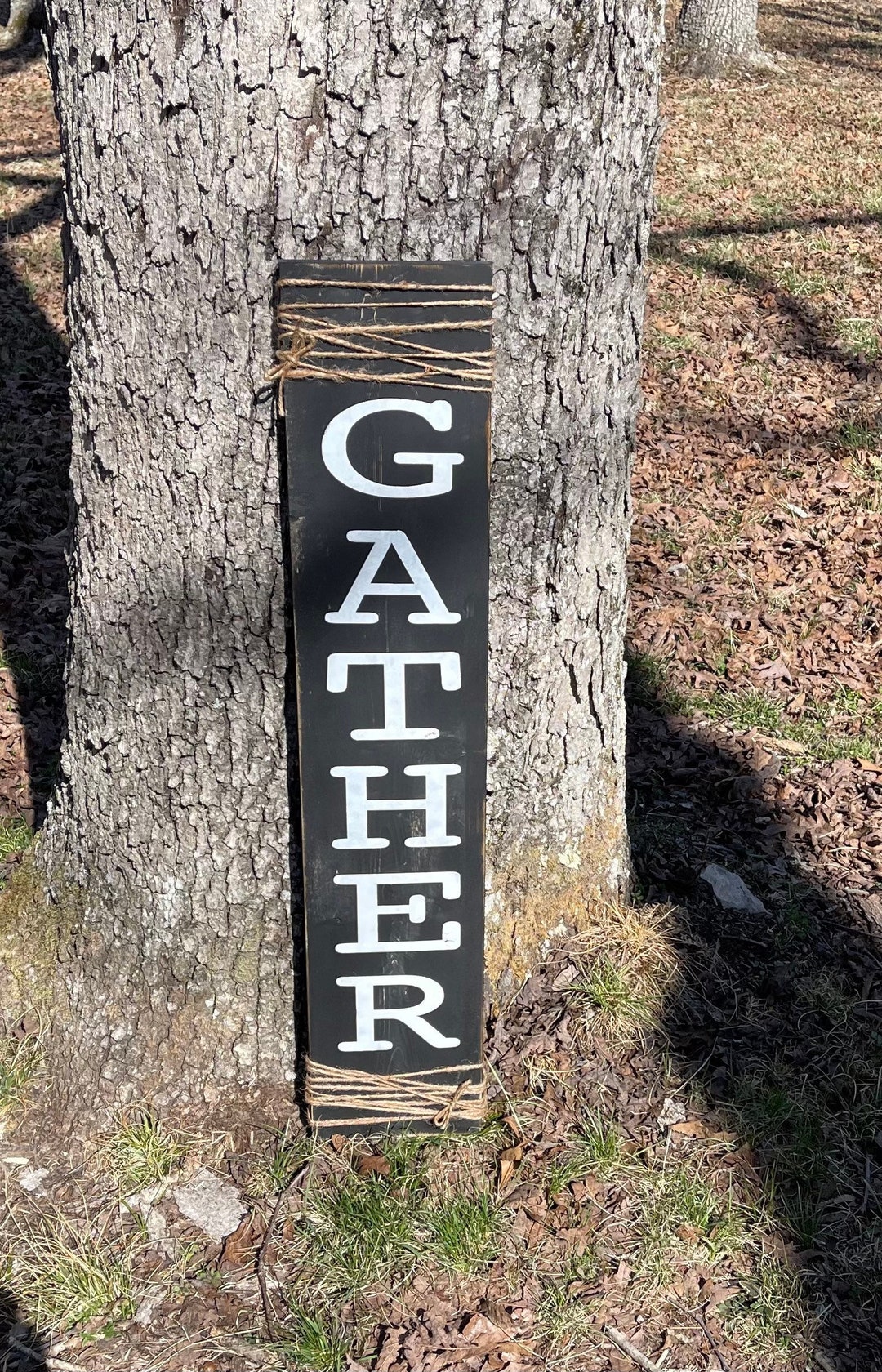 Black Vertical Gather Sign / Gather Sign / Thankful Sign / Farmhouse ...
