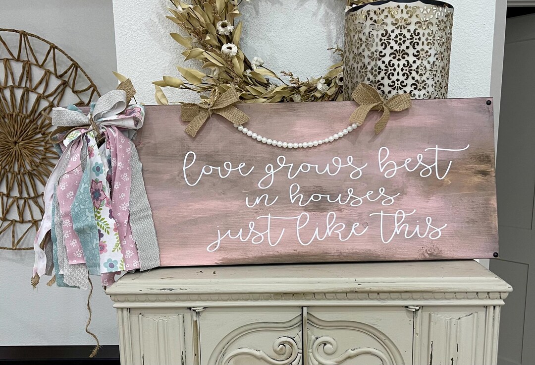 Cottage Sign With Faux Pearls / Rustic French Cottage Sign / Sign With ...
