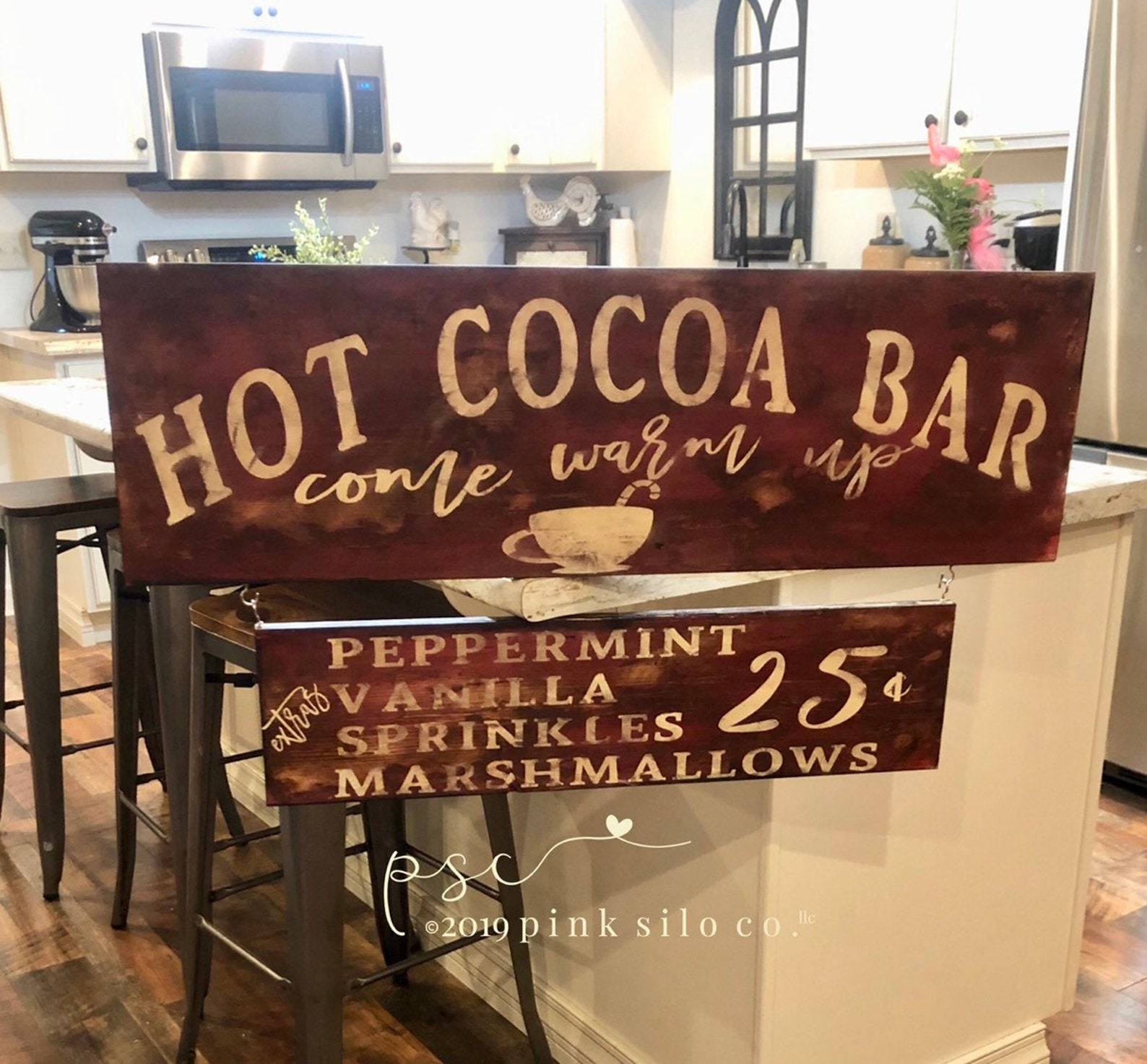 Large Cocoa Bar Sign / 2 Piece Set / Hot Cocoa Sign / | Etsy