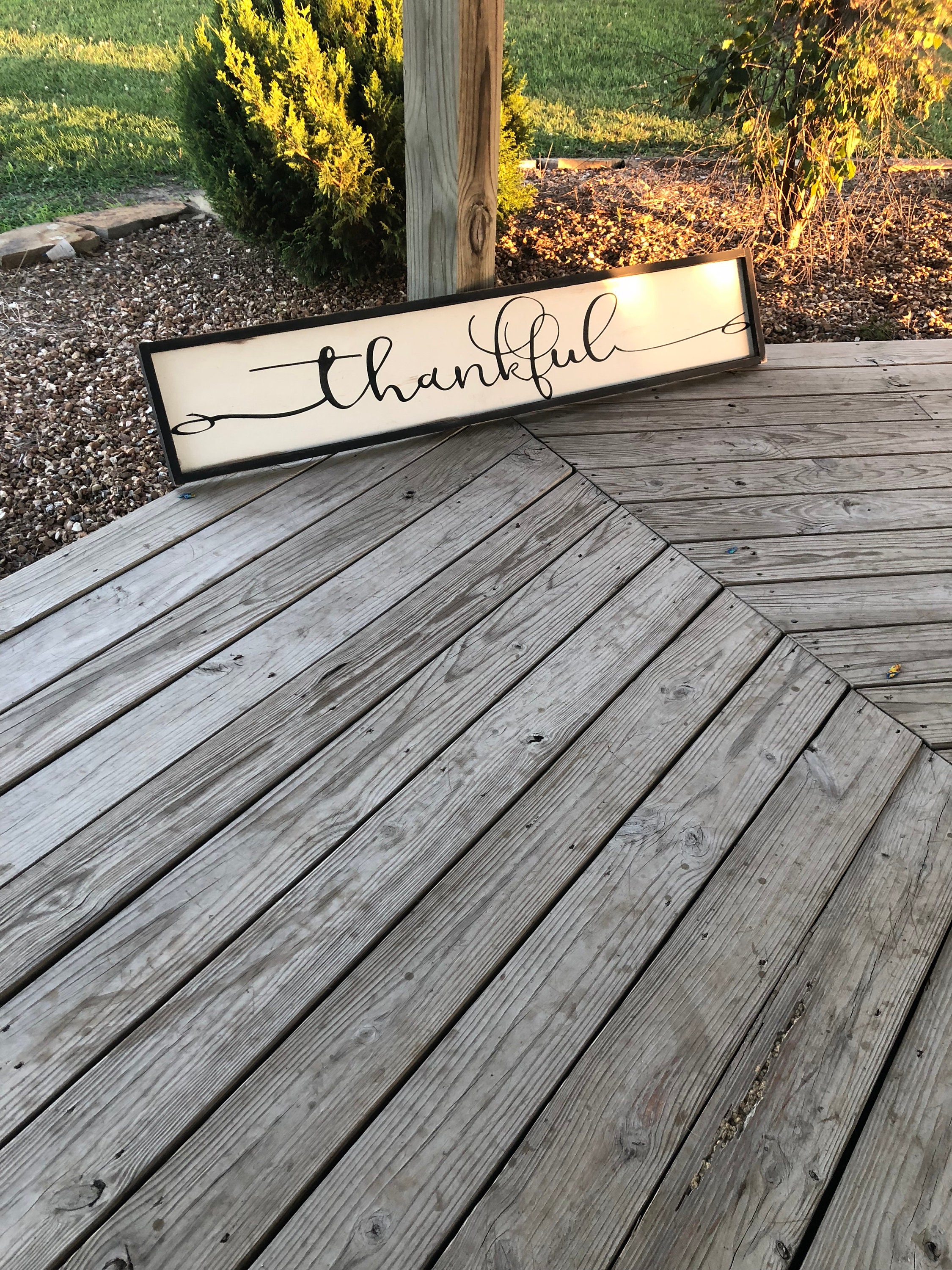 Huge Thankful Sign / Rustic Sign / Farmhouse Wall Decor / | Etsy