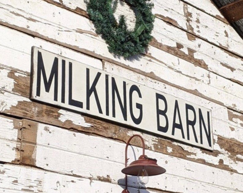Hand Painted Milking Barn Sign: Rustic Farmhouse Decor - Etsy