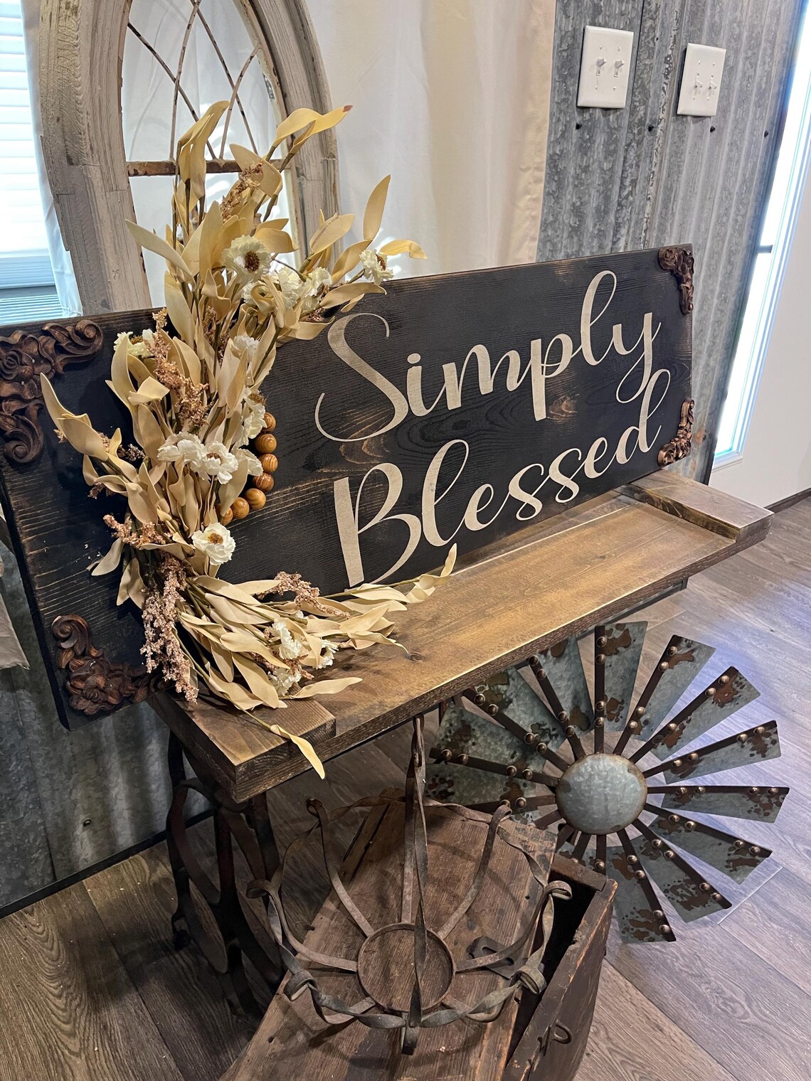 Simply Blessed / Handmade Hand Painted / Family Sign / Housewarming ...