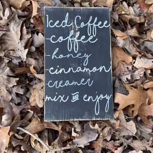 Iced Coffee Sign / Coffee Bar Sign / Recipe Sign / Coffee Sign / Hand ...