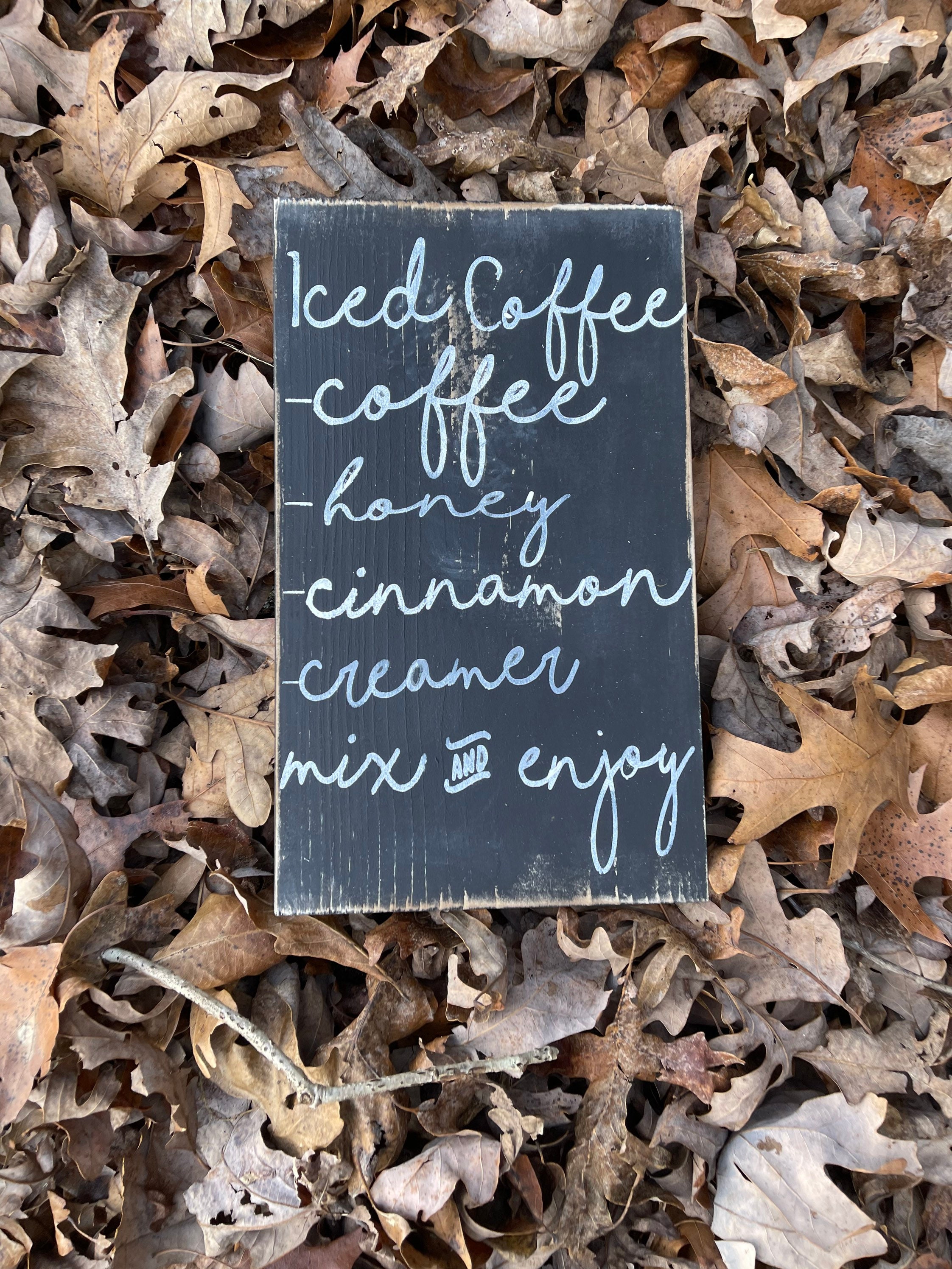 Iced Coffee Sign / Coffee Bar Sign / Recipe Sign / Coffee Sign - Etsy