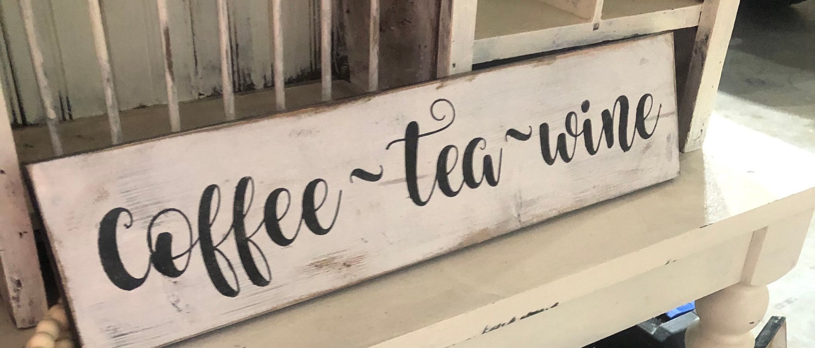 Coffee Tea Wine Sign / Coffee Sign / Farmhouse Kitchen Sign / | Etsy
