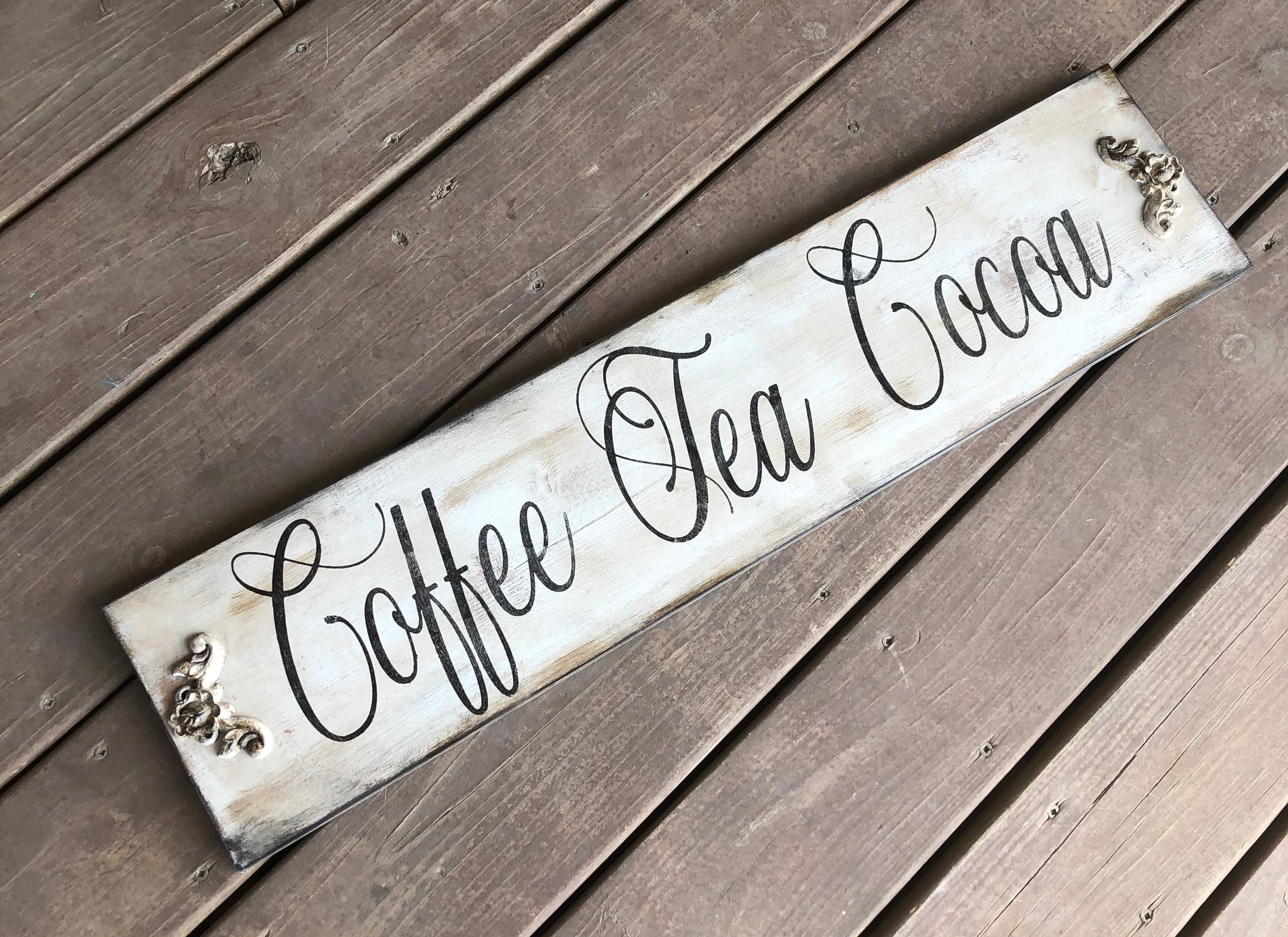 French Country Coffee Sign / Coffee Tea Cocoa Sign / Coffee | Etsy