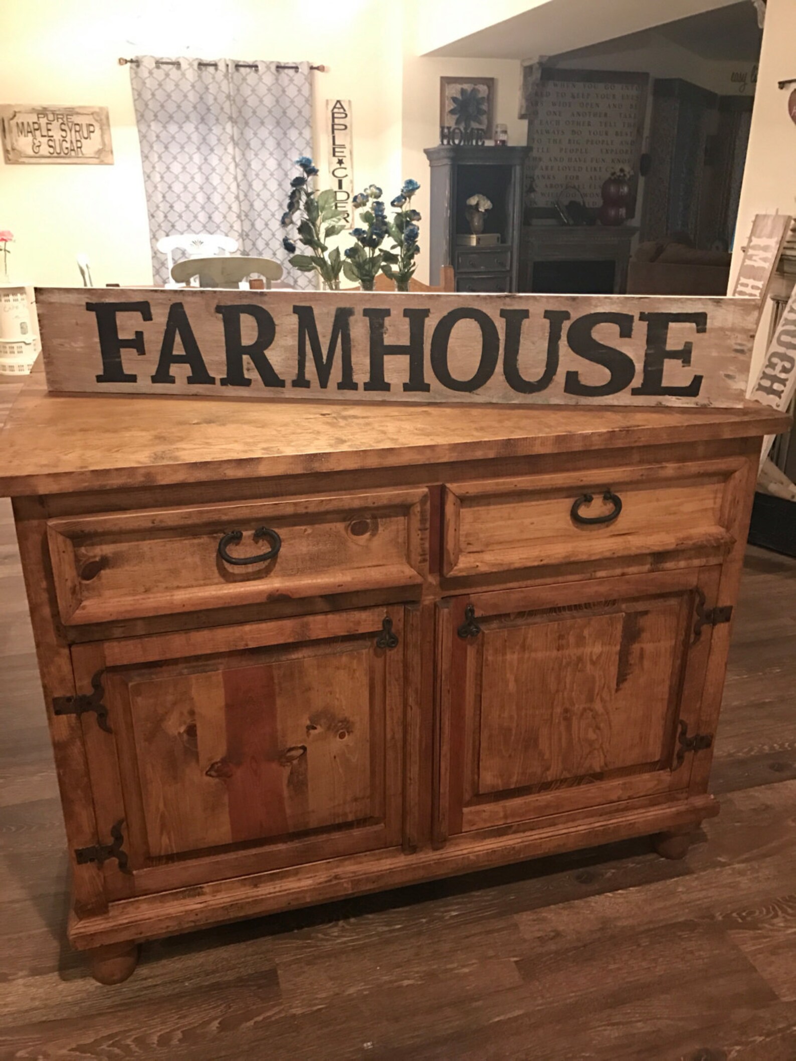 Large Farmhouse Sign /rustic/ Large Sign / Distressed /kitchen /wall ...