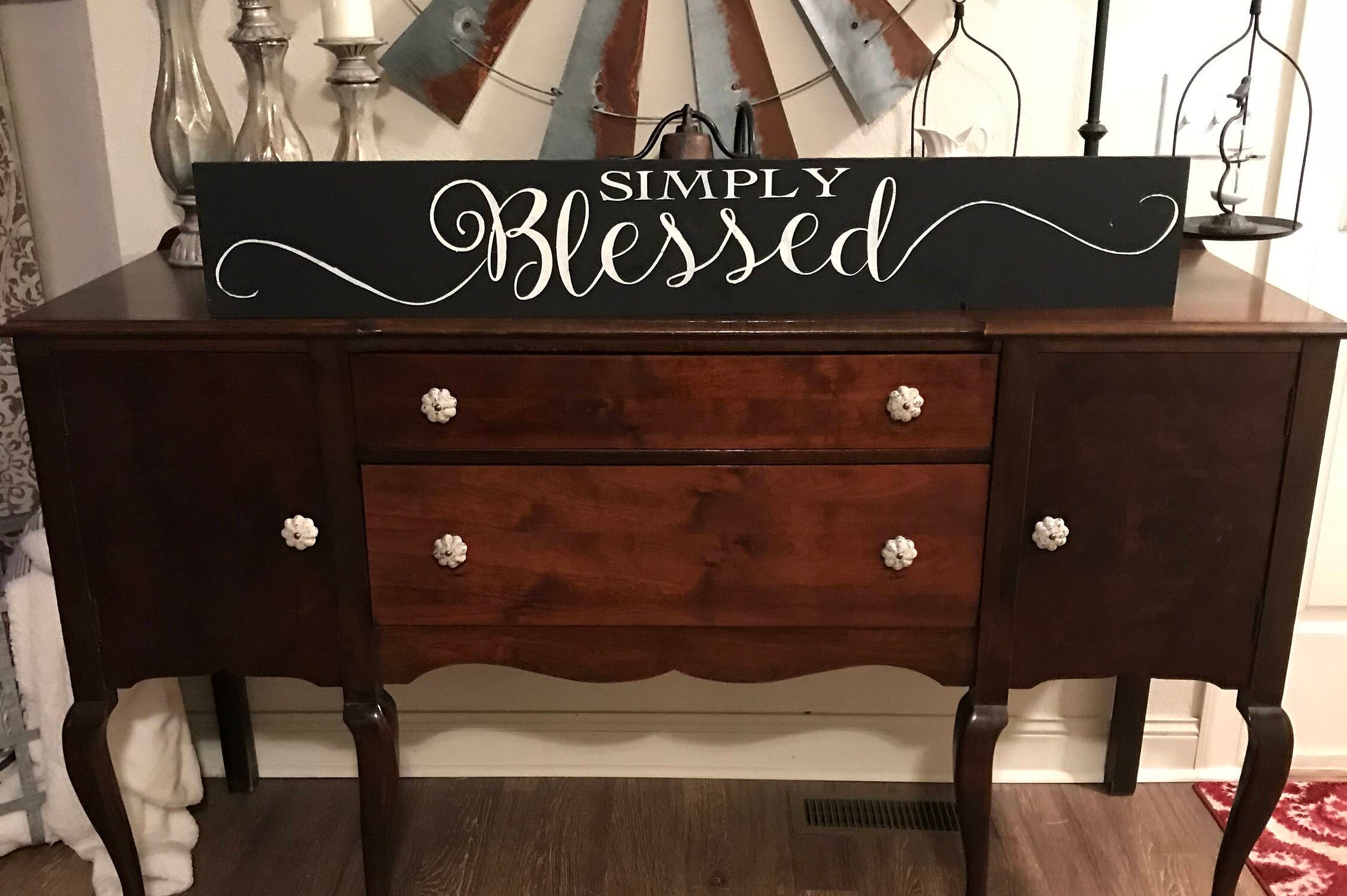 Large Blessed / Simply Blessed Sign / Blessed Sign / Hand - Etsy