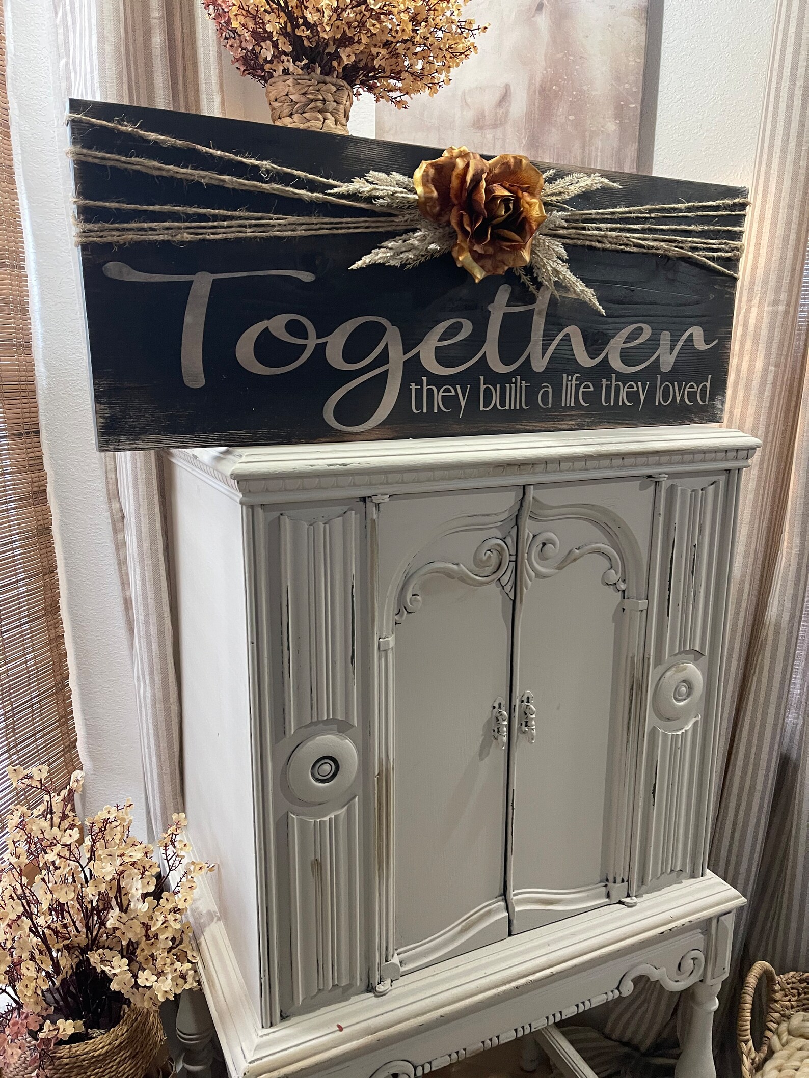 Together They Built a Life They Loved Sign / Hand Painted Wood Sign ...
