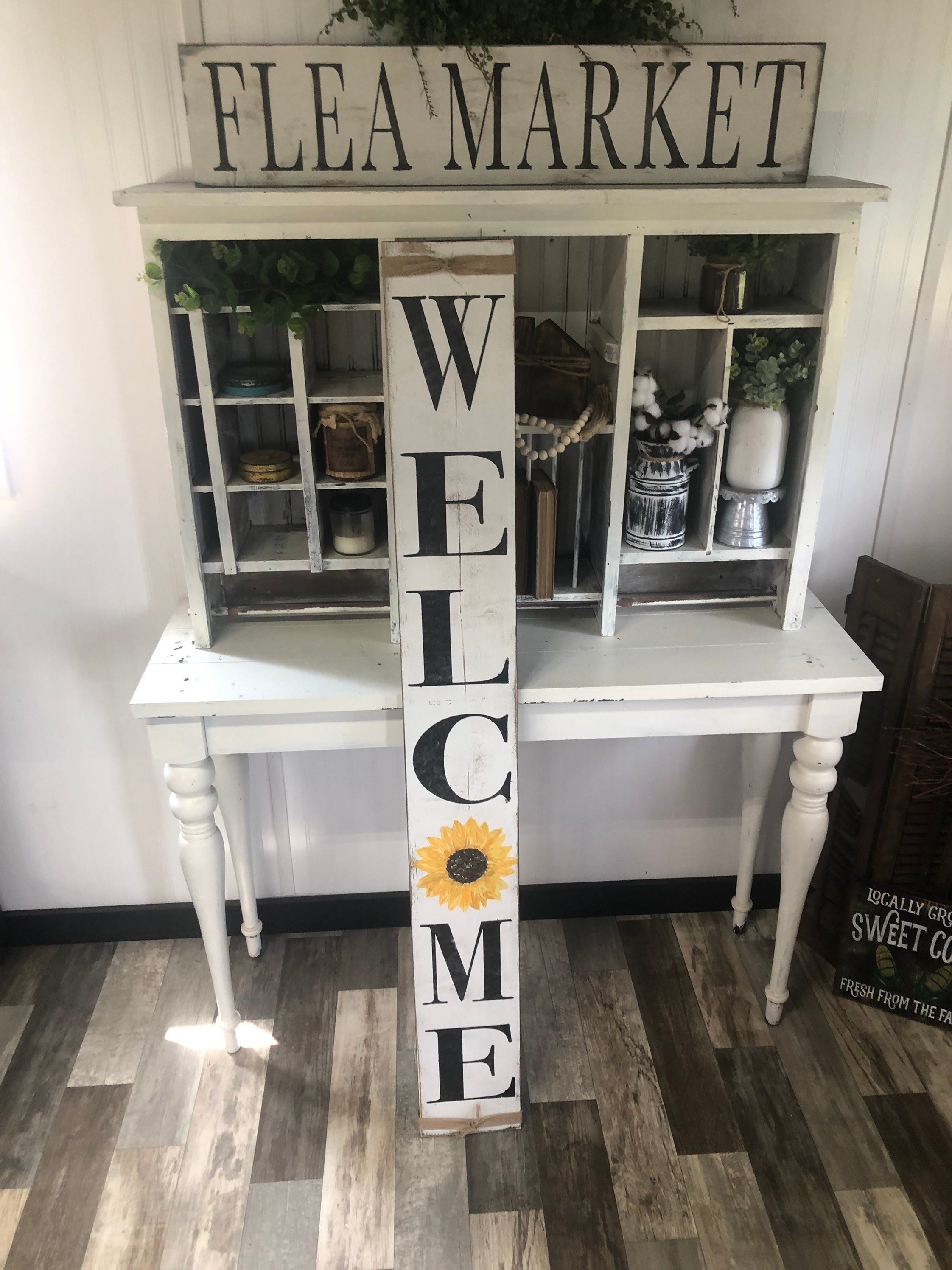 Large Welcome Sign With a Sunflower / 4 Ft / Hand Painted - Etsy