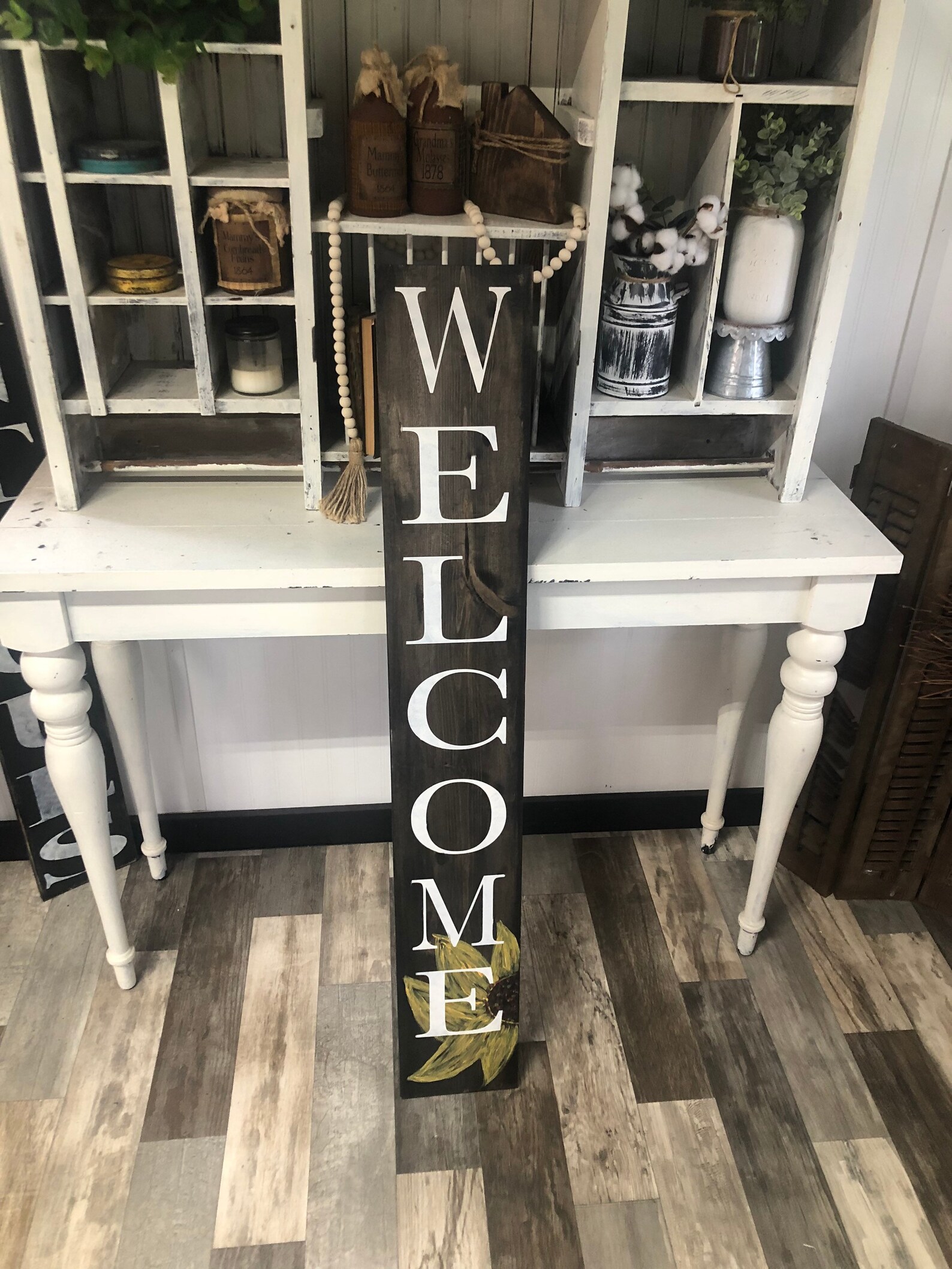 Front Porch Welcome Sign / Vertical Welcome Sign / Sunflower - Etsy