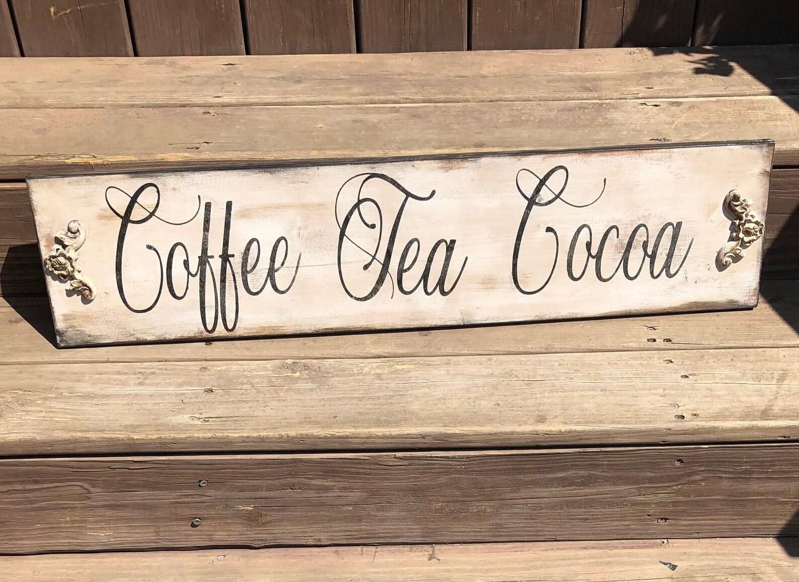 French Country Coffee Sign / Coffee Tea Cocoa Sign / Coffee Bar Sign ...