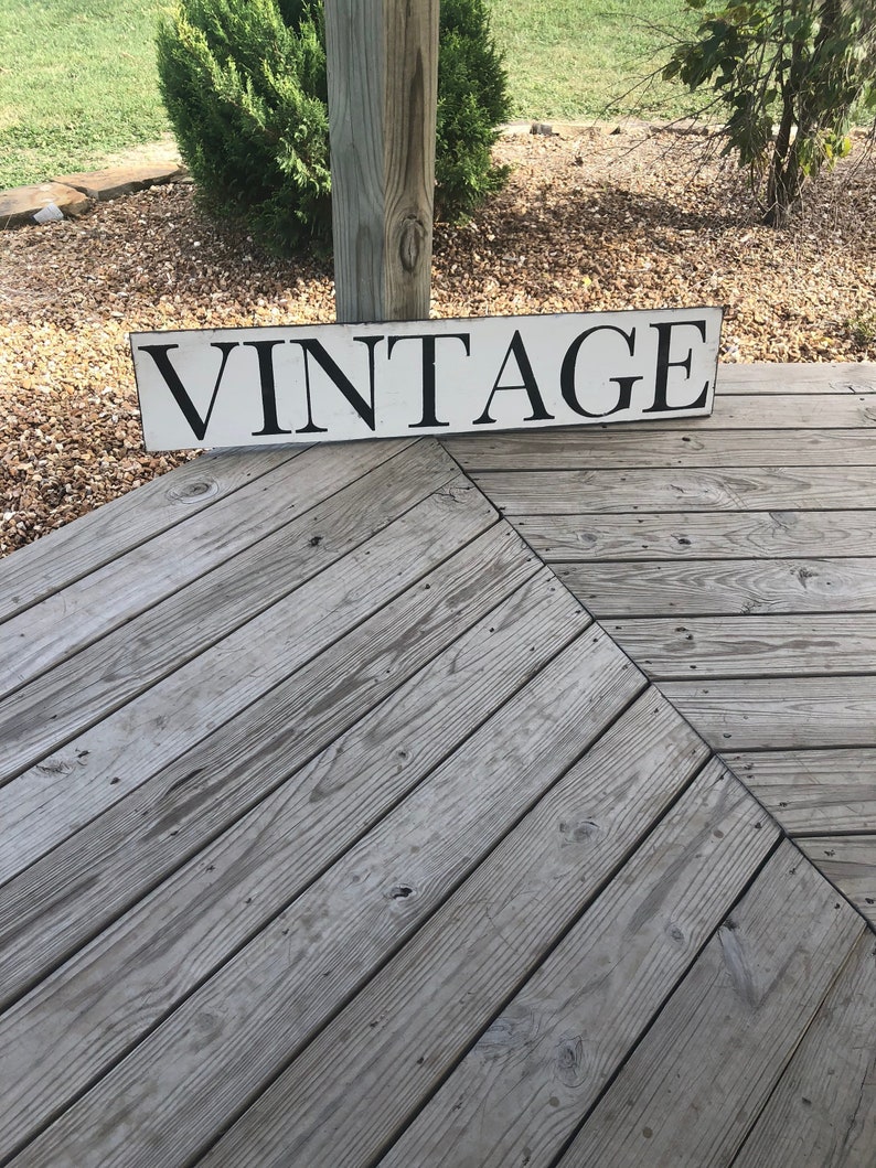 Distressed Vintage Sign / Large Vintage Sign / Hand Painted Wood Sign ...