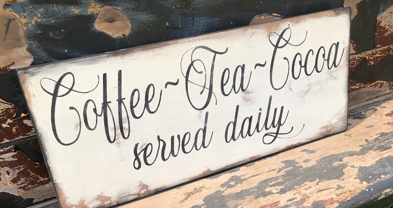 Coffee tea cocoa sign / farmhouse coffee tea sign / coffee | Etsy