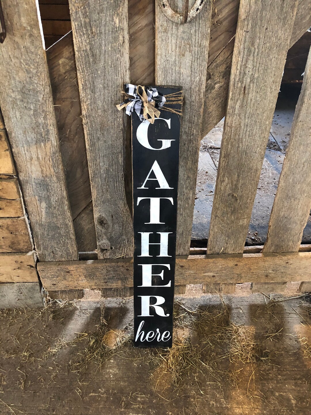 Gather Here Sign With Bow / Vertical Gather Sign / Gather Sign ...
