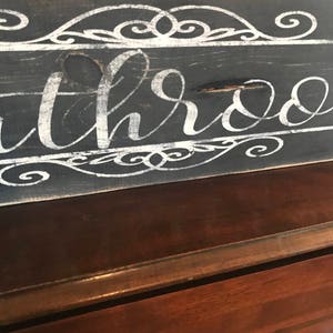 Farmhouse Bathroom Sign / Rustic Hand Painted Wall Decor / Distressed ...