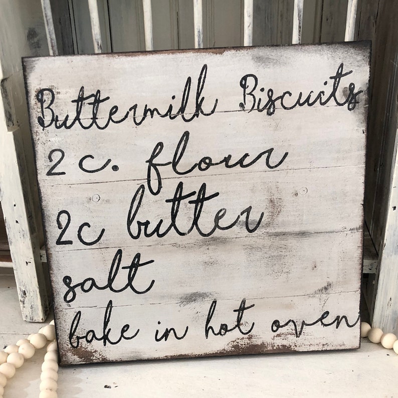 Recipe Sign / Faux Shiplap Sign / Vintage Inspired Recipe Sign - Etsy