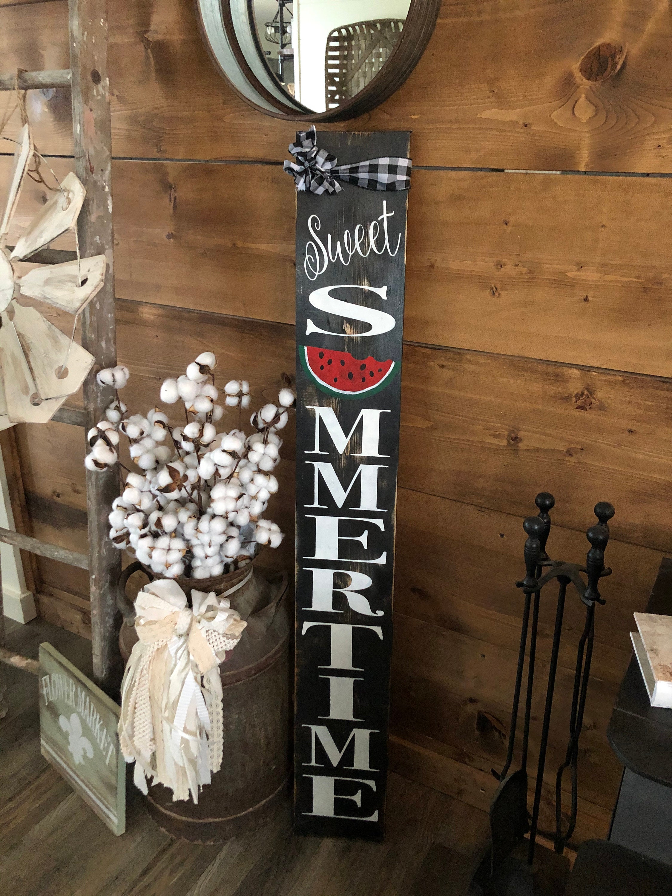 Sweet Summertime sign / watermelon sign / summer decor / | Etsy