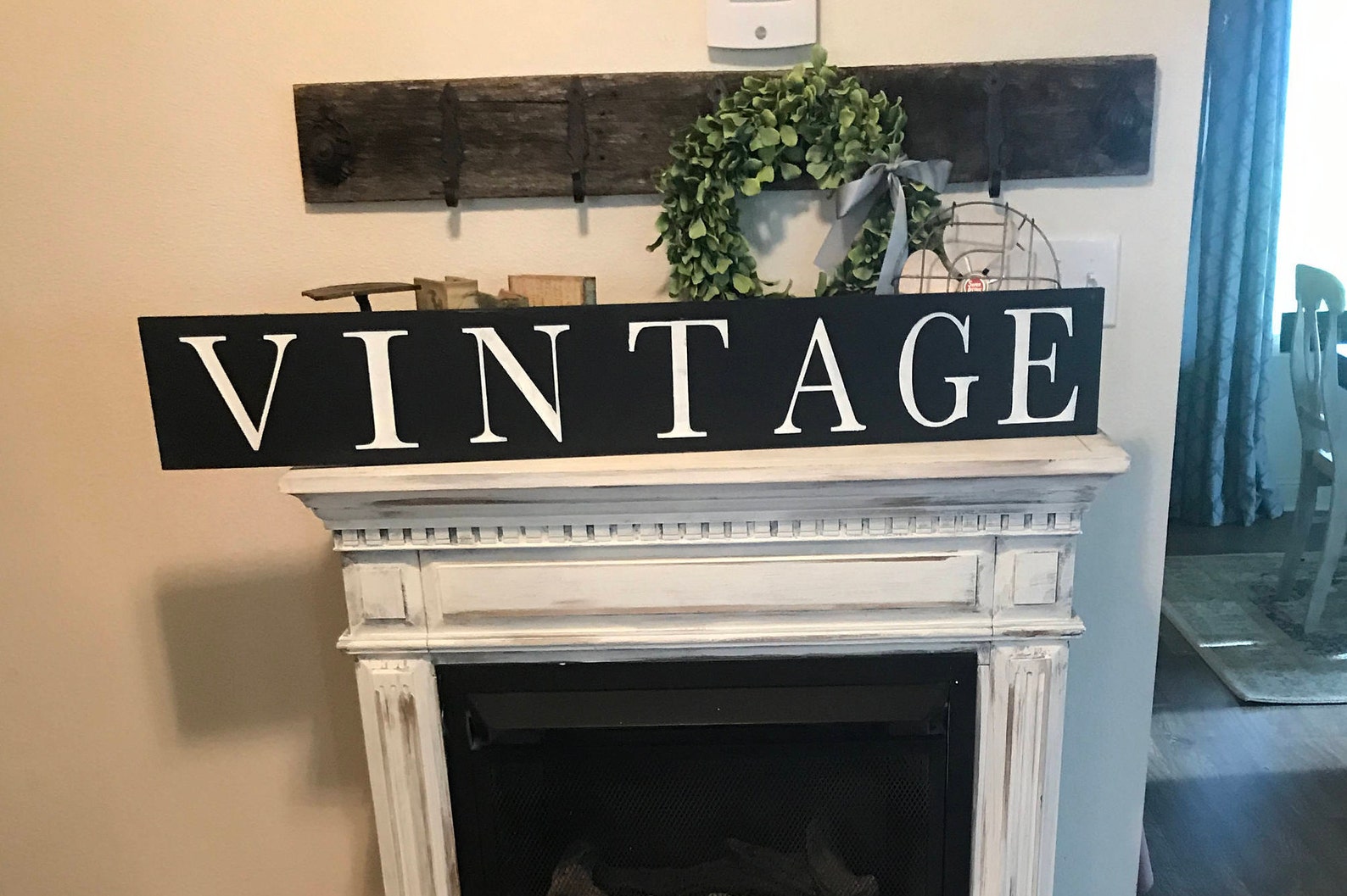 Large Vintage Sign / Hand Painted Wood Sign / Antique Sign / - Etsy