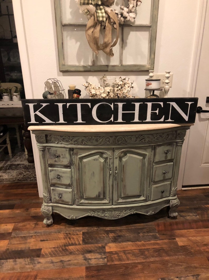 Large Distressed Kitchen Sign – Farmhouse Rustic Wood Decor - Etsy