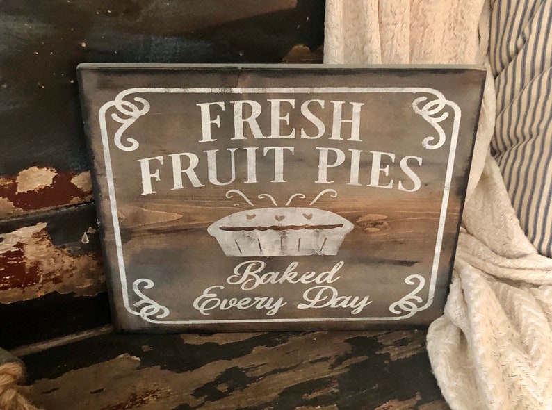 Fresh pies sign/ fresh bakery sign / baking sign / fresh fruit | Etsy