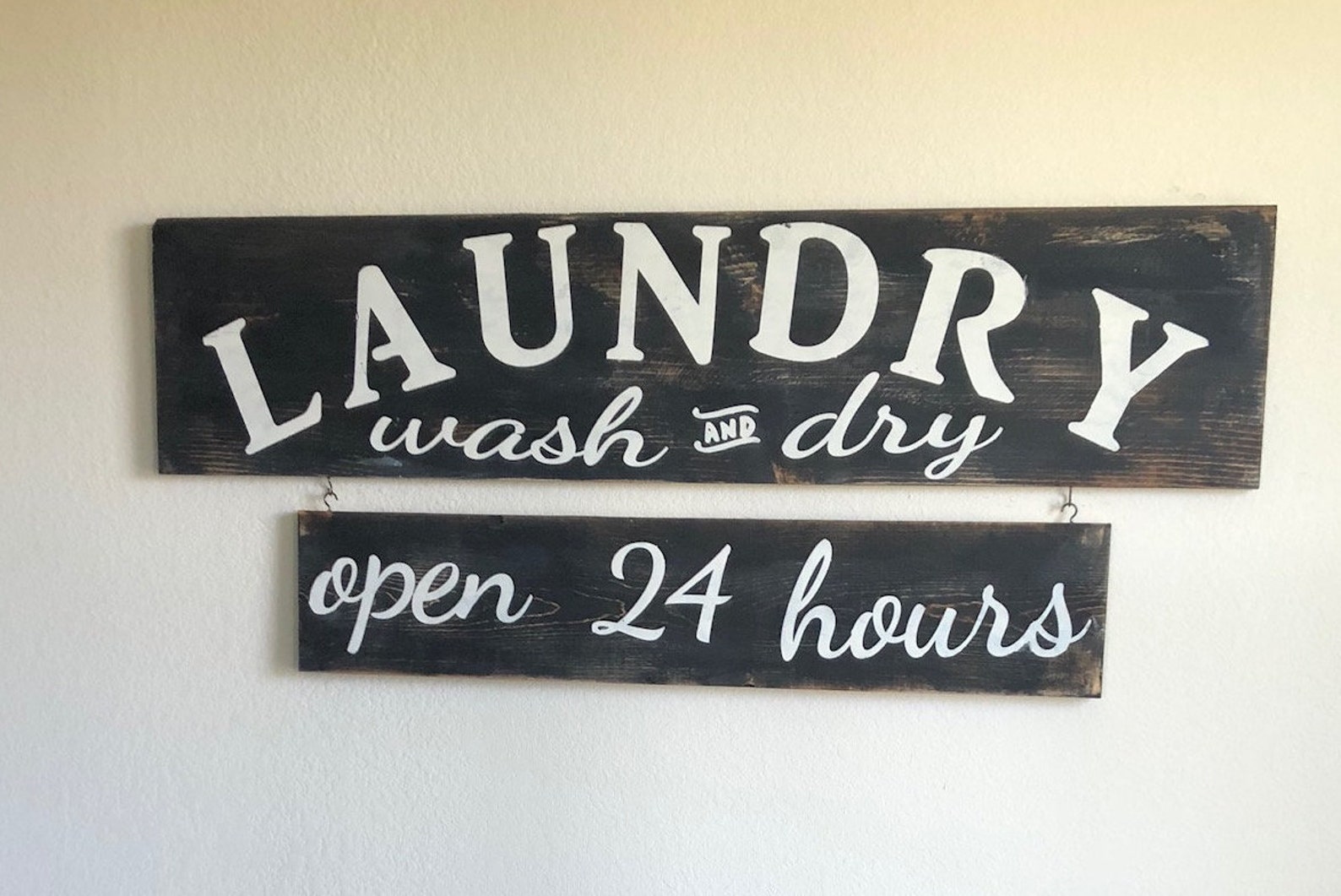 Set of Signs / Huge Laundry Signs / Open 24 Hours / Wash and Dry Sign ...