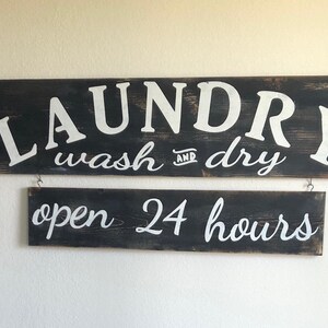 Set of Signs / Huge Laundry Signs / Open 24 Hours / Wash and Dry Sign ...