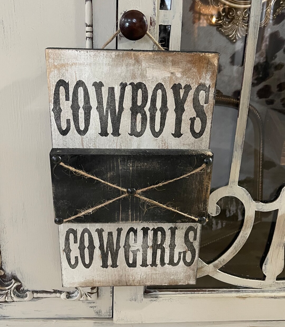 Ready to Ship / Cowboy Cowgirl Restroom Sign / Bathroom Sign / Western ...