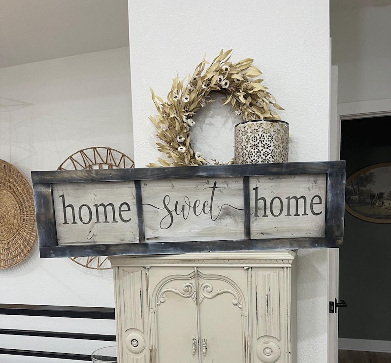 Home Sweet Home Wood Sign - Rustic Farmhouse Wall Decor - Etsy