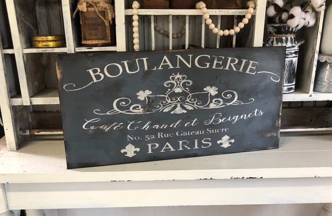 Hand Painted Boulangerie Sign: French Farmhouse Decor (24” X 11.25”) - Etsy
