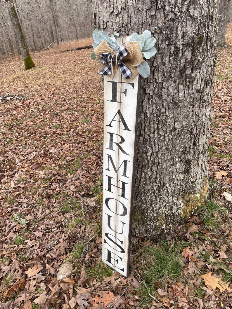 Vertical Farmhouse Sign / Farmhouse Welcome Sign / Leaner Sign | Etsy